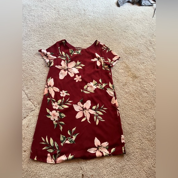 Charlotte Russe | Dresses | Charlotte Russe Burgundy Floral Mini Dress ...